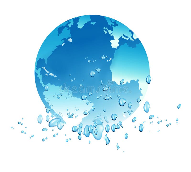 Earth and water drops stock vector. Illustration of ecologic - 7560047