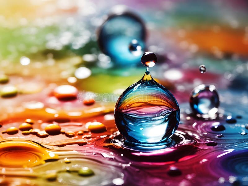 A Water Drops Effect Illustration for Decoration. AI-Generated Stock ...