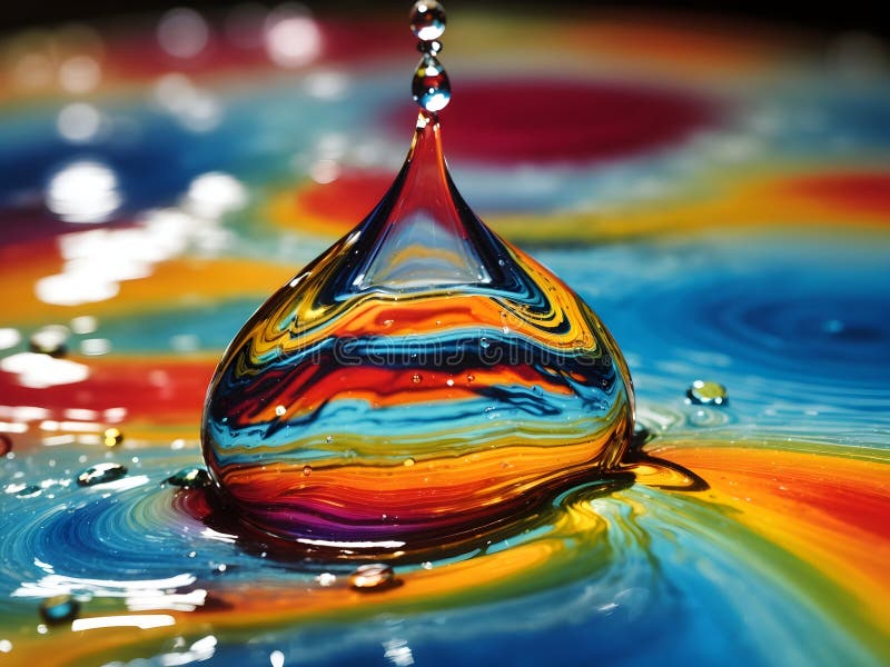 A Water Drops Effect Illustration for Decoration. AI-Generated Stock ...