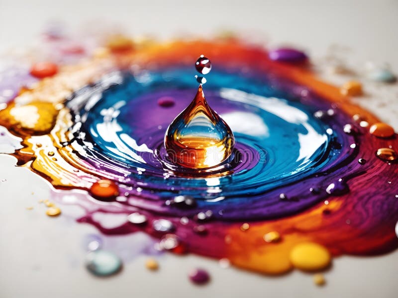 A Water Drops Effect Illustration for Decoration. AI-Generated Stock Illustration - Illustration ...