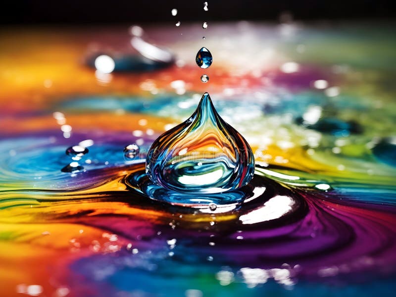 A Water Drops Effect Illustration for Decoration. AI-Generated Stock ...