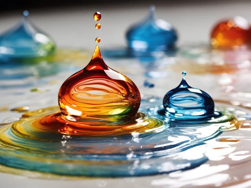 A Water Drops Effect Illustration for Decoration. AI-Generated Stock ...