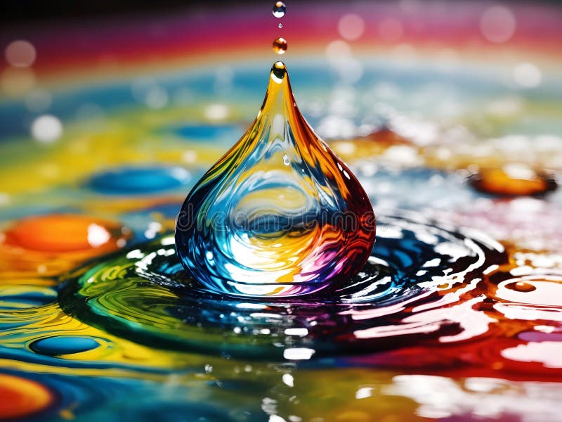 A Water Drops Effect Illustration for Decoration. AI-Generated Stock ...