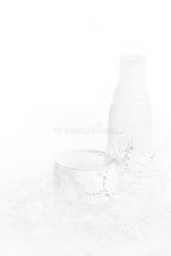 Water Drops Falling on Bottle and Box Stock Photo - Image of drops ...