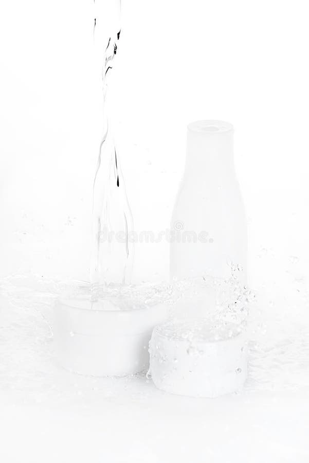 Water Drops Falling on Bottle and Boxes Stock Image - Image of flux ...