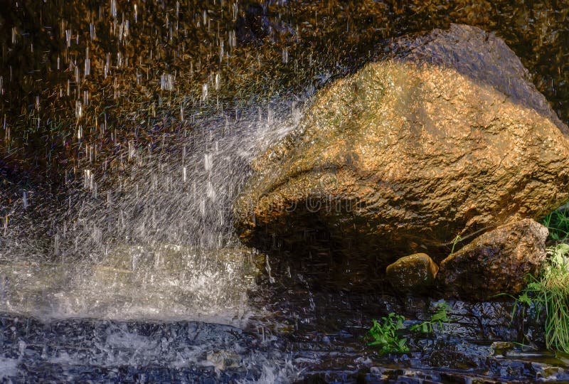 Water Drops Falling on Stone Stock Image - Image of refreshment ...