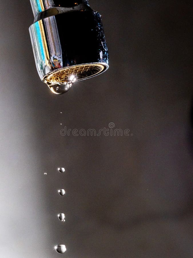 Water Drops Falling from a Tap Stock Photo - Image of inspiration ...