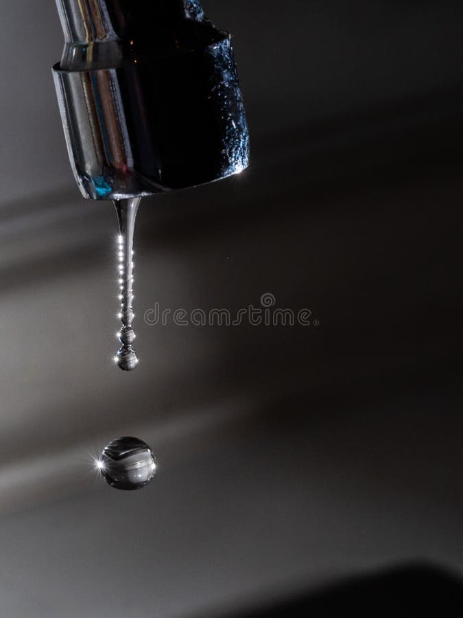 Water Drops Falling from a Tap Stock Image - Image of motion, fizz ...