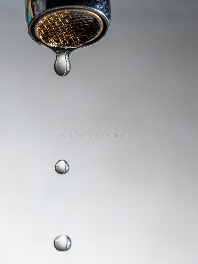 Water Drops Falling from a Tap Stock Photo - Image of clear, closeup ...