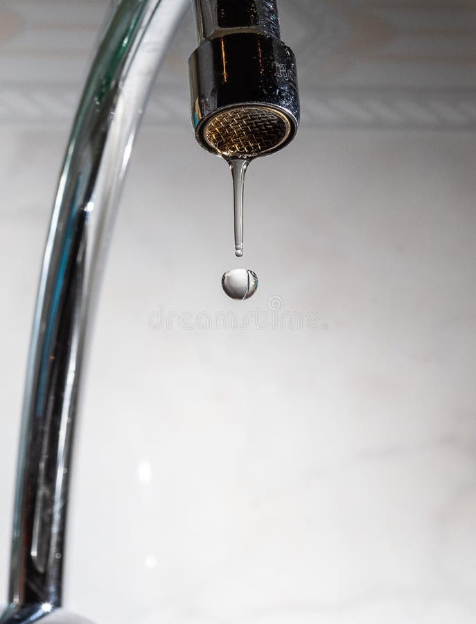 Water Drops Falling from a Tap Stock Photo - Image of environment ...