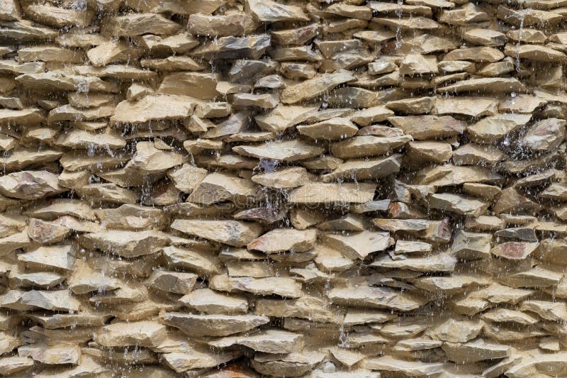 Water Drops Flowing Down the Stone Wall, Old Stones, Architectural ...