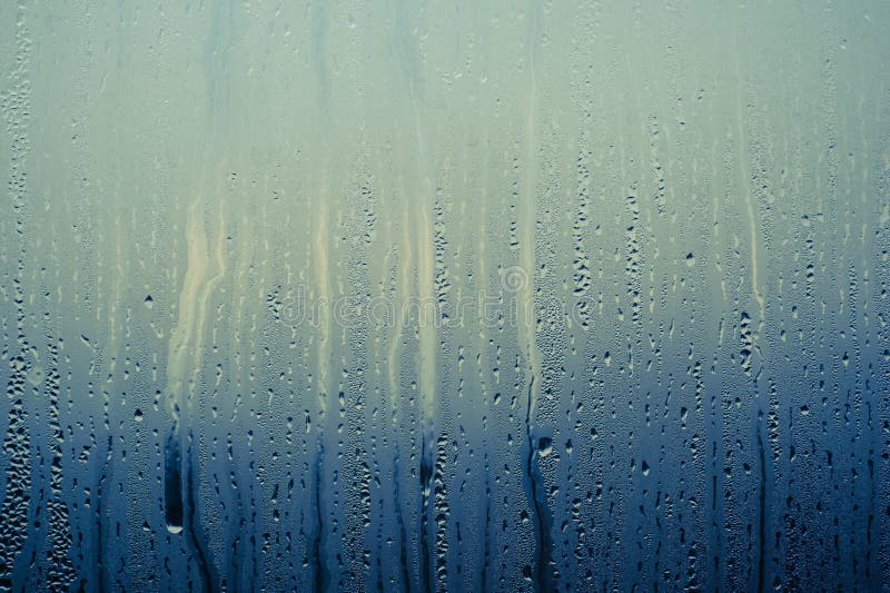 Water Drops on the Fogged Glass with a Brightness Gradient of a Muted ...