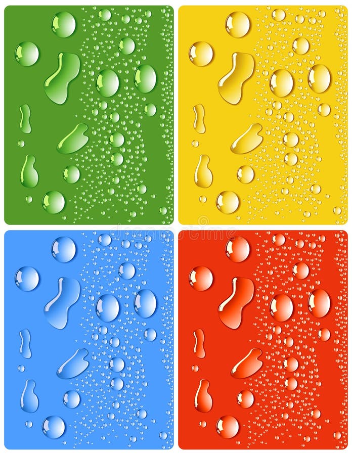Water_drops_four_different_colors Stock Vector - Illustration of ...