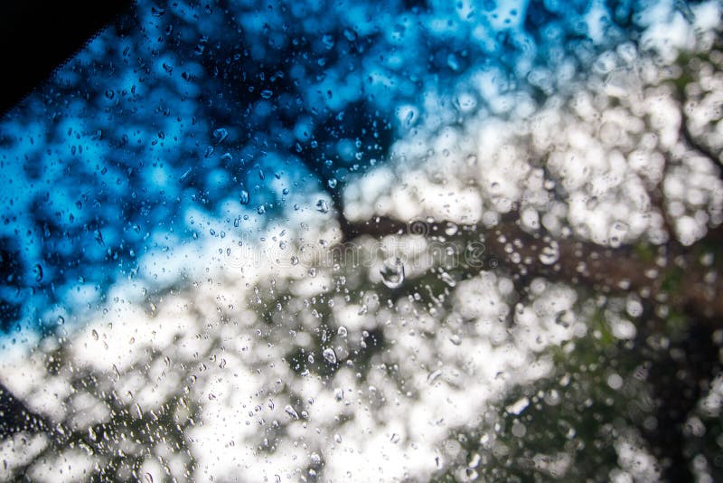 Water Drops on Glass Blur Background Stock Image - Image of fresh ...
