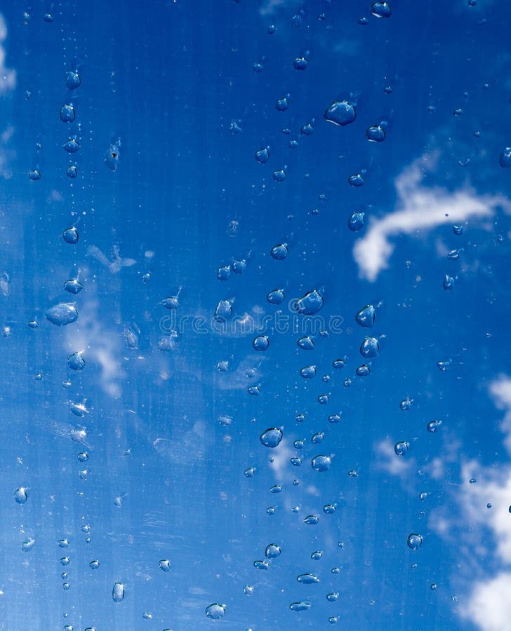 Drops on the Glass Under the Sky. Texture, Background Stock Image ...