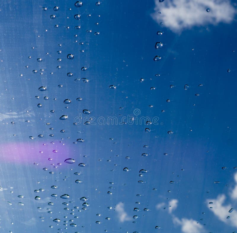 Drops on the Glass Under the Sky. Texture, Background Stock Photo ...
