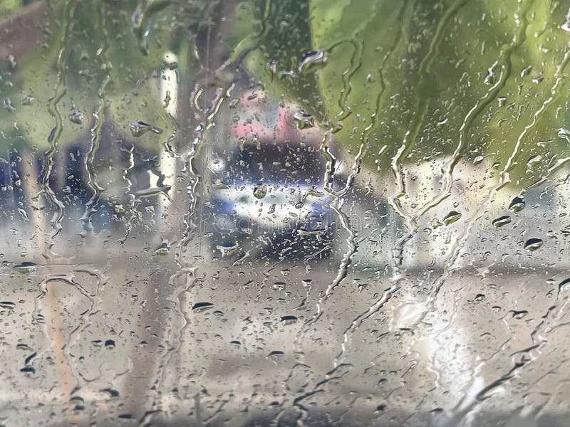 Water Drops on Glass Window Stock Photo - Image of light, liquid: 258672922