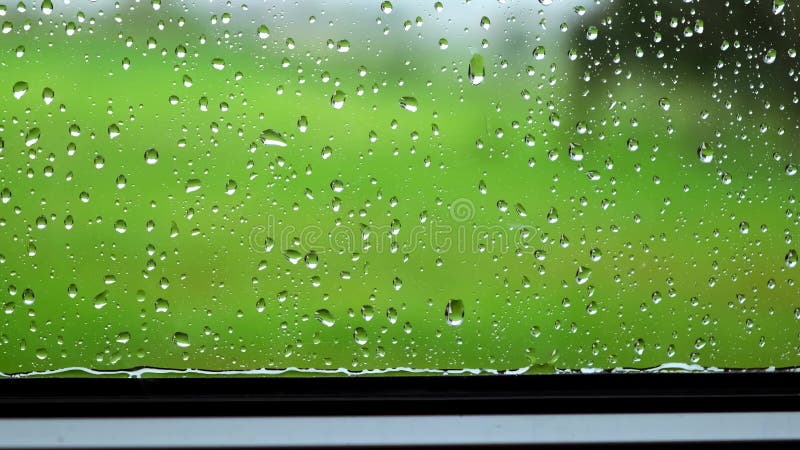 Water Drops on Glass Windows Background. Warm Spring Rain. Raindrops ...