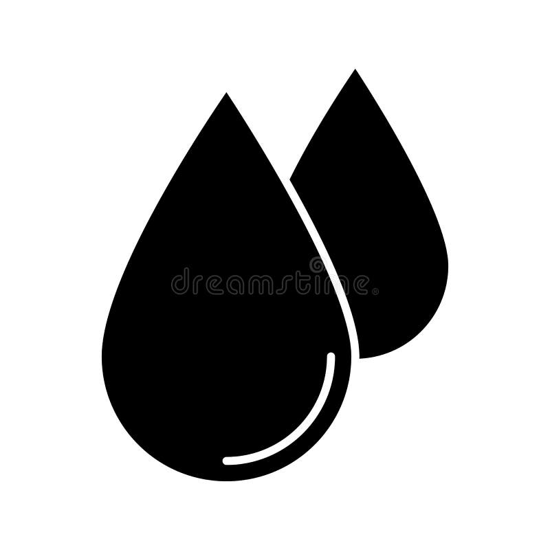 Water drops glyph icon stock vector. Illustration of black - 175564218