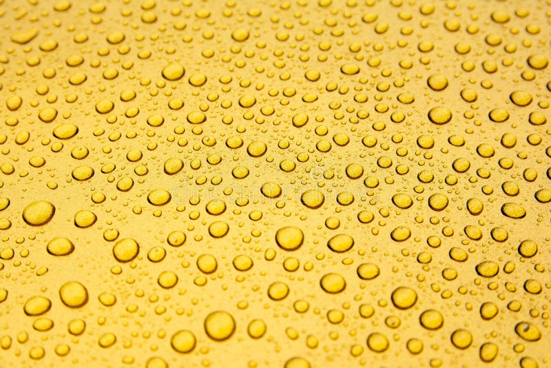 Water Drops On Gold Background. Water Droplet On Gold Texture Stock ...