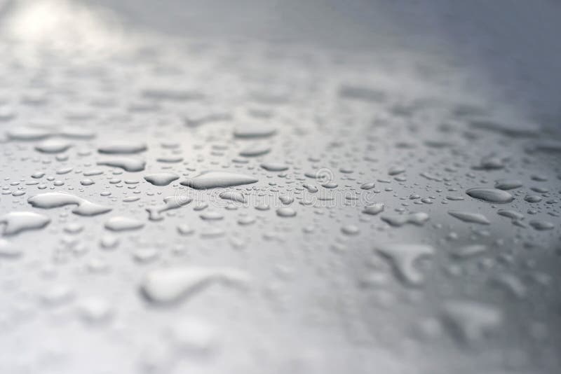Water Drops on a Gray Background - Selective Focus Stock Photo - Image ...