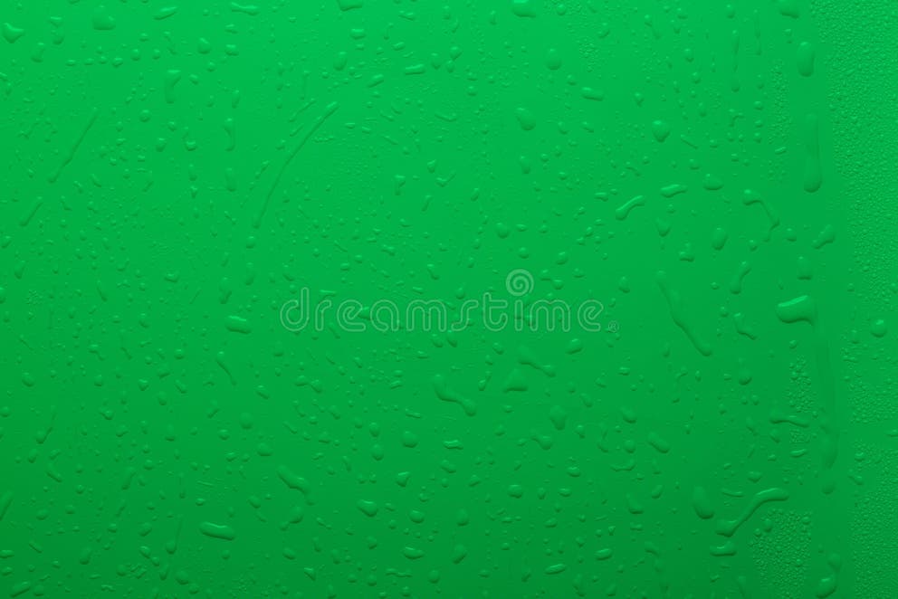 Water Drops on Green Color Plastic Surface Stock Photo - Image of ...