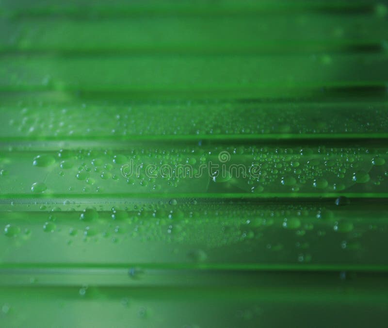 Green Translucent Plastic Surface with Drops and Condensate Macro Shot ...