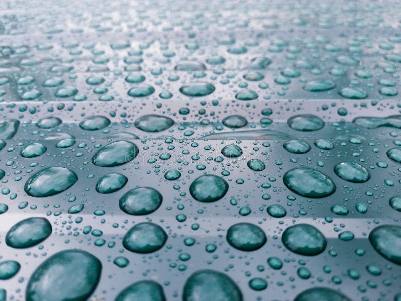 Water Drops on the Green Profile. Abstract Background Stock Photo ...