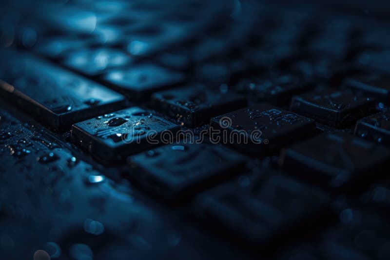 Water drops on keyboard stock illustration. Illustration of accessories ...