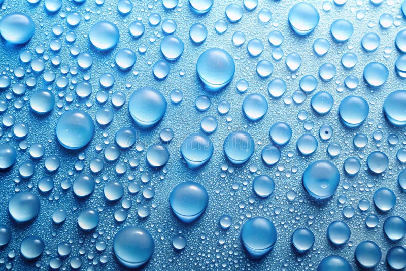 Water Drops on Light Blue Background Stock Illustration - Illustration ...