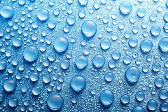 Water Drops on Light Blue Background Stock Illustration - Illustration ...