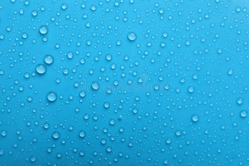 Water Drops on Light Blue Background Stock Photo - Image of beautiful ...