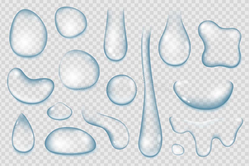 Water Drops Mega Set in 3d Realistic Design. Bundle Elements of ...
