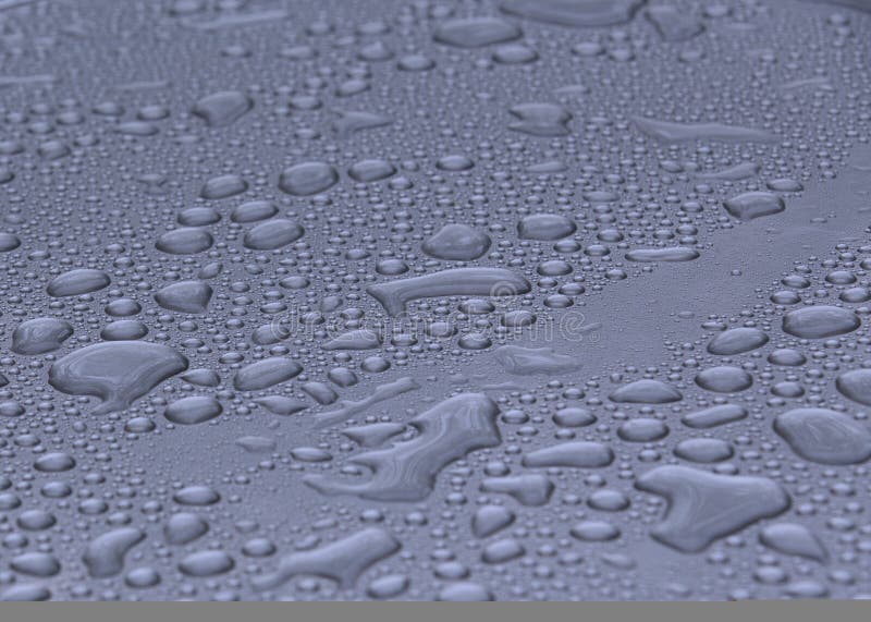 Water Drops on a Metal Plate Stock Image - Image of liquid, heavy ...
