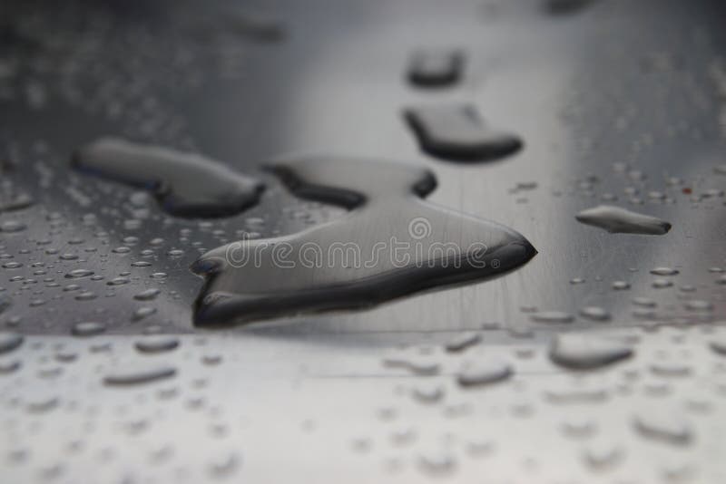 Water Drops on the Metal Surface. Stock Photo - Image of boils, life ...