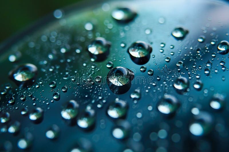 Water Drops on a Metal Surface. Shallow Depth of Field Stock ...
