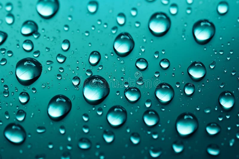 Water Drops on Metallic Surface Blue Background Stock Illustration ...