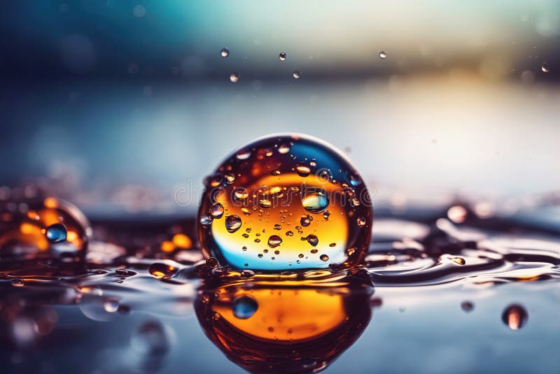 Water Drops Multicolor Abstract Background, Many Water Bubbles ...
