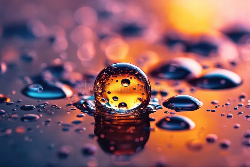 Water Drops Multicolor Abstract Background, Many Water Bubbles ...