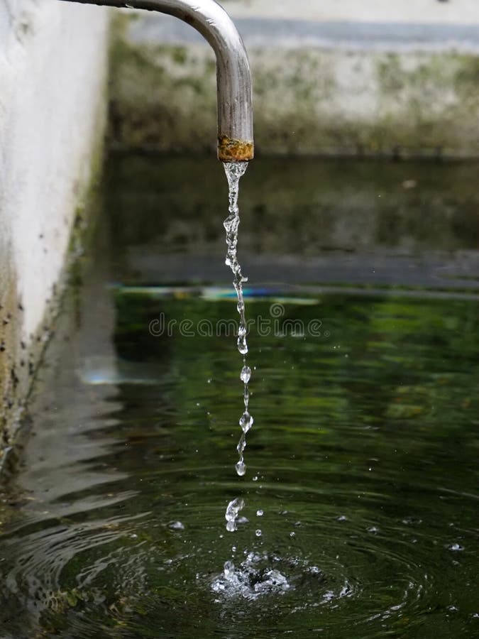 Water Drops from Old Fountain Stock Image - Image of background, drip ...
