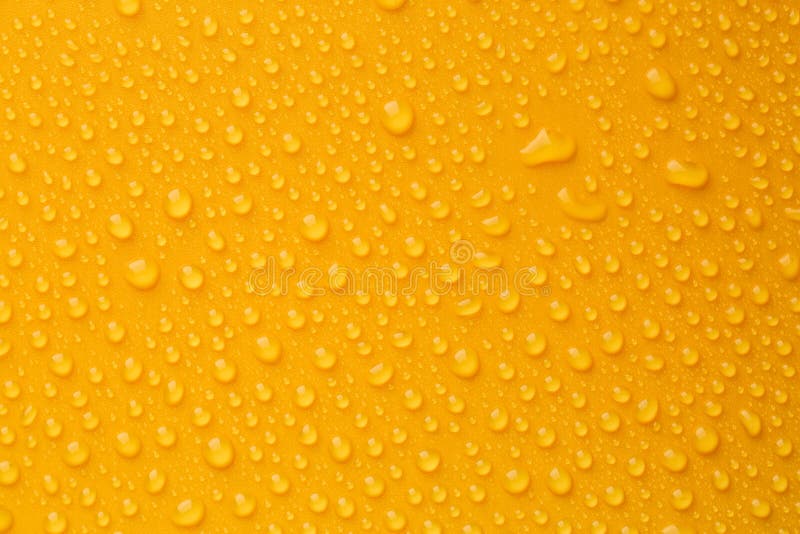 Water Drops on Orange Background, Top View Stock Image - Image of ...