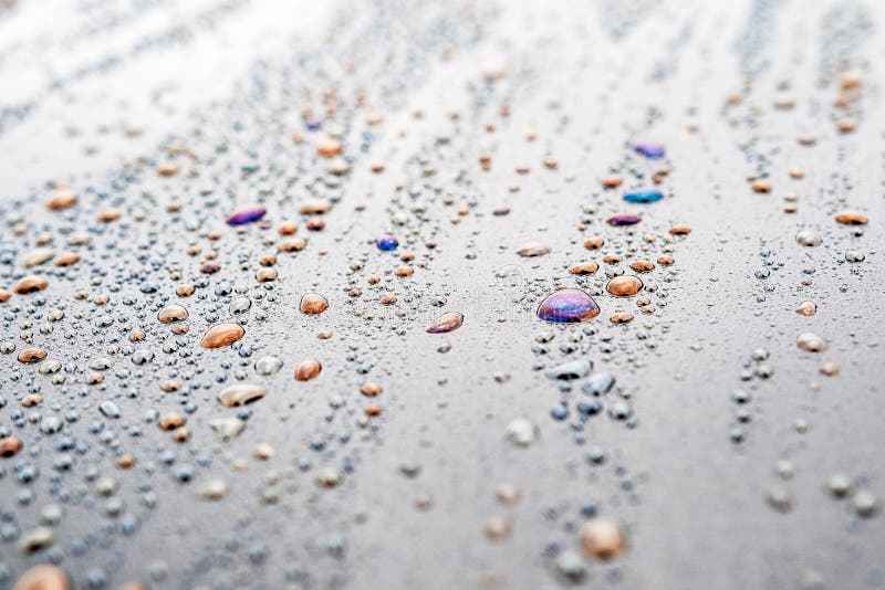 Water Drops from the Overflow of Different Colors, Close-up Front and ...