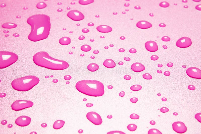 Water Drops on Pink Background Stock Image - Image of environment ...
