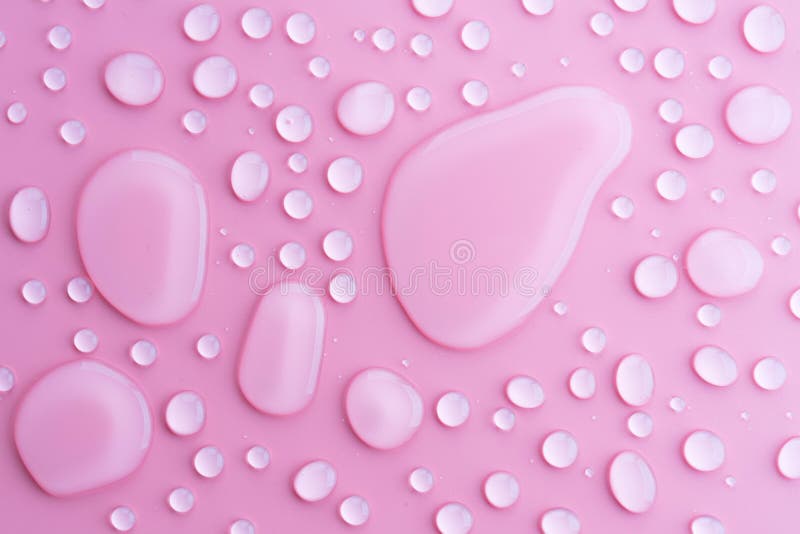 Water Drops Pink Background Stock Image - Image of reflection, clean ...
