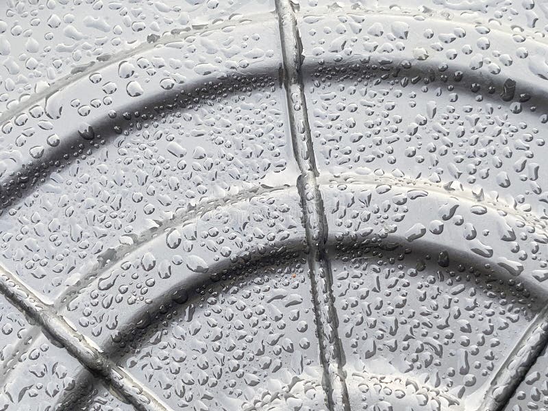 Water Drops on Plastic Basin Stock Photo - Image of black, metallic ...