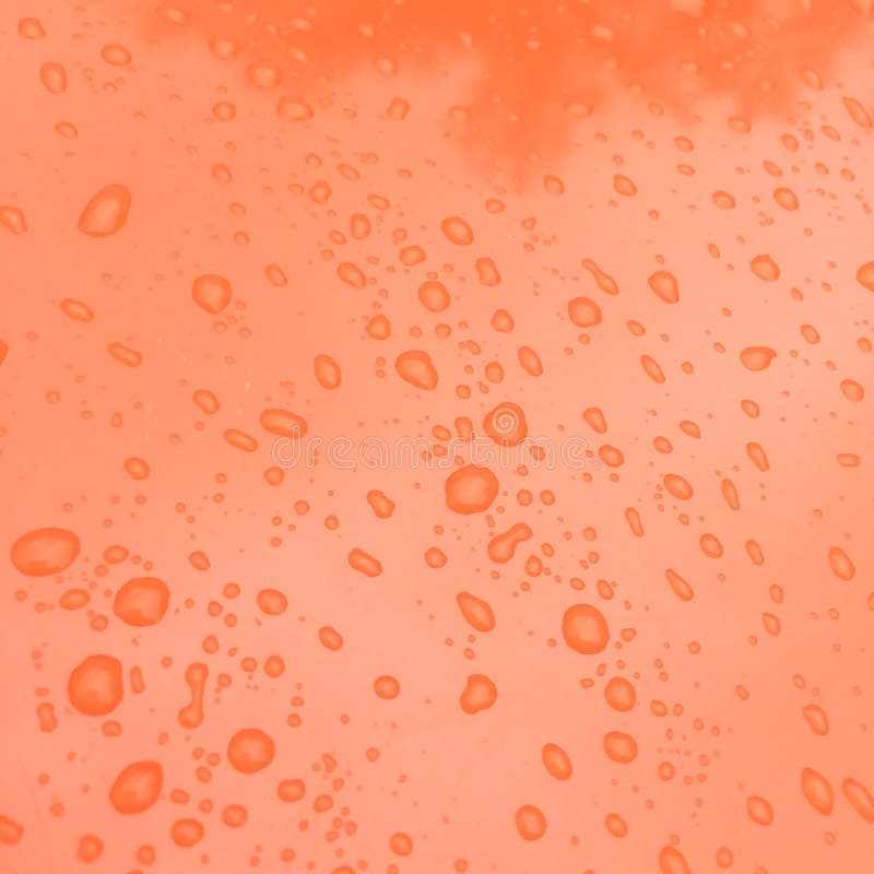 Water Drops after Rain on Orange Background Stock Image - Image of wash ...