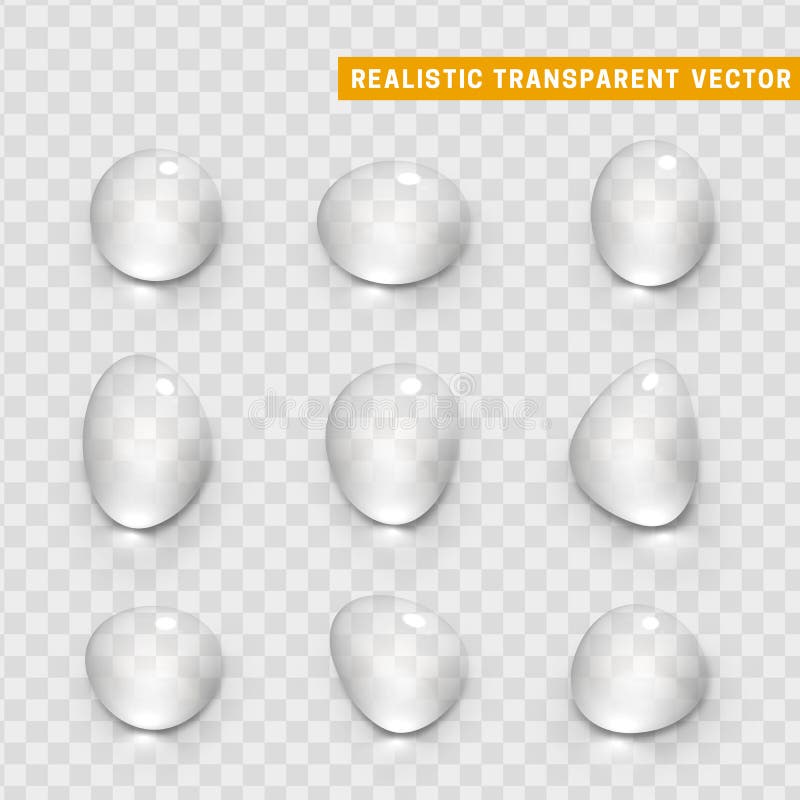 Water Drops Realistic Set Elements Design Stock Vector - Illustration ...