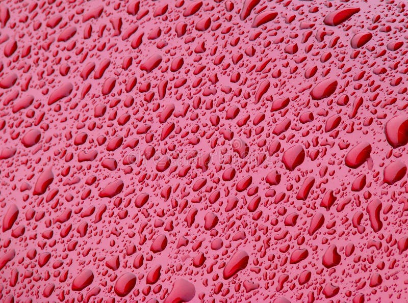 Water Drops on Red Background Stock Photo - Image of condensation ...