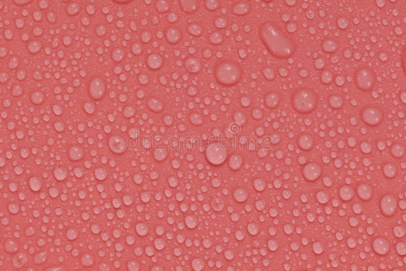 Water Drops on Red Background Texture. Backdrop Glass Covered with ...