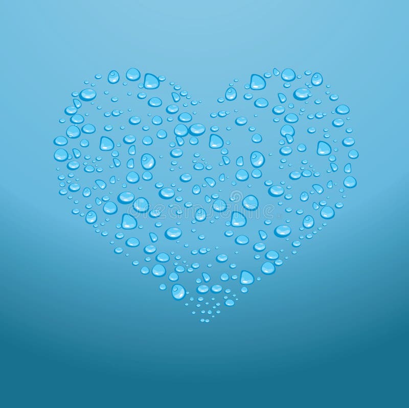 Water Drops on Red Heart. Vector Illustration Stock Vector ...